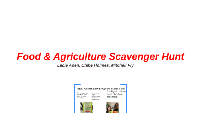 Food & Agriculture Scavenger Hunt by Mitchell Fly