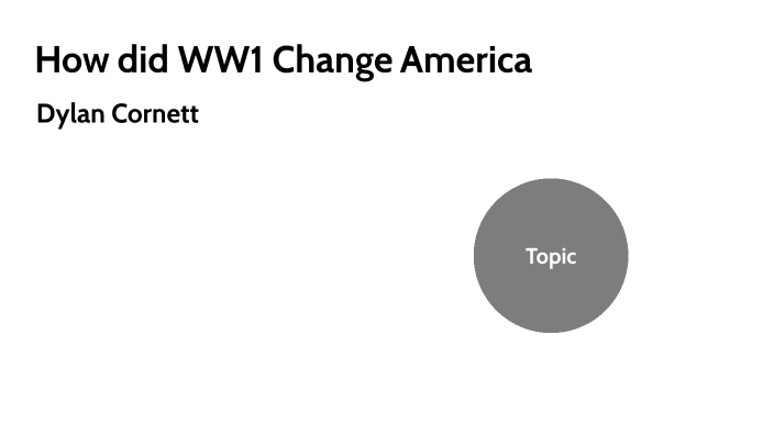 How did WW1 Change America by Dylan Cornett on Prezi