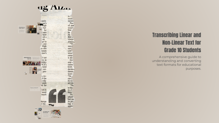 Transcribing Linear and Non-Linear Text for Grade 10 Students by Mely ...