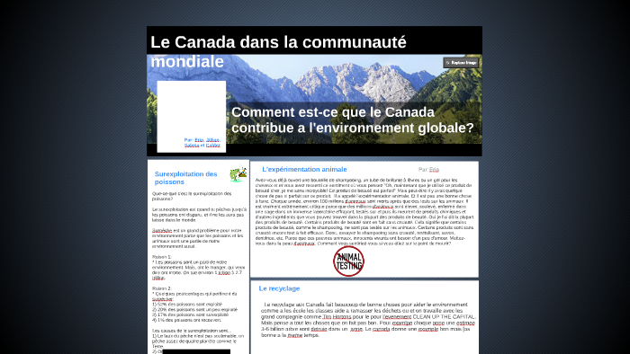 Le Canada dans la communauté mondiale by Erin Capello on Prezi