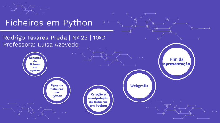 Ficheiros em Python by Rodrigo Tavares Preda on Prezi
