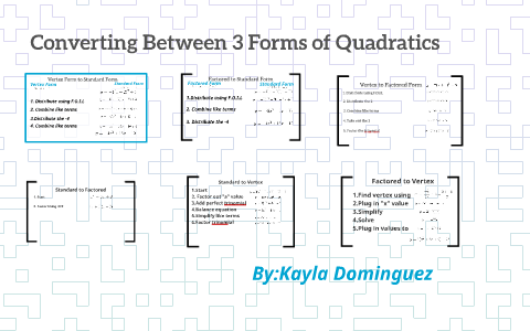Converting Between 3 Forms of Quadratics by Kayla Dominguez on Prezi