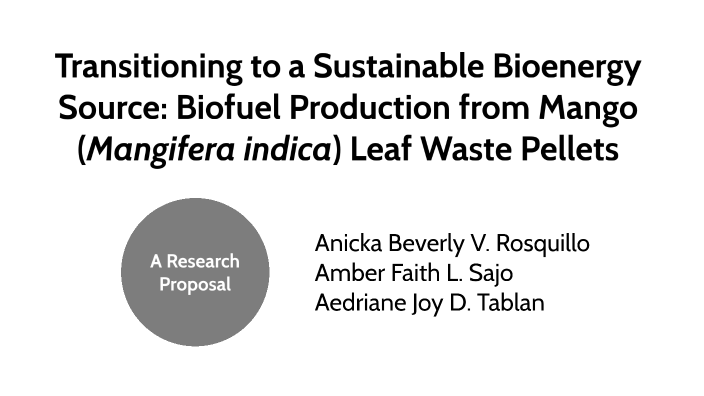 Transitioning to a Sustainable Bioenergy Source: Biofuel Production ...