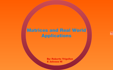 Real World Application of Matrices by Roberto Yrigollen on Prezi
