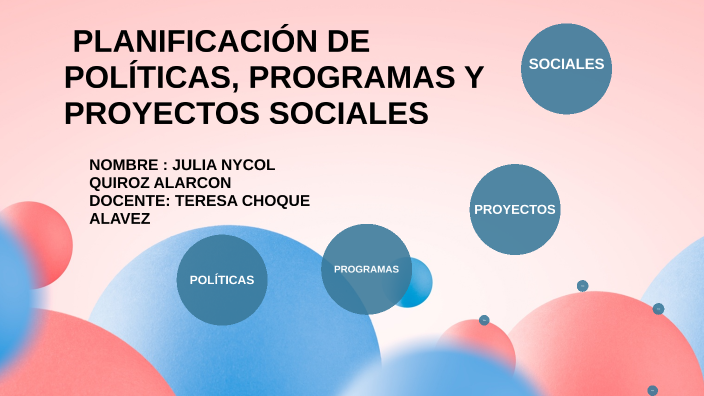 PLANIFICACIÓN DE POLÍTICAS, PROGRAMAS Y PROYECTOS SOCIALES by Julia ...