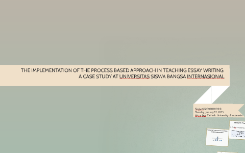 THE IMPLEMENTATION OF THE PROCESS BASED APPROACH IN TEACHING by Prio ...