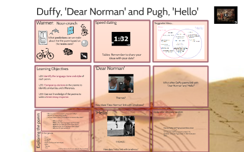 Duffy, 'Dear Norman' and Pugh, 'Hello' by Emma-marie Morel on Prezi