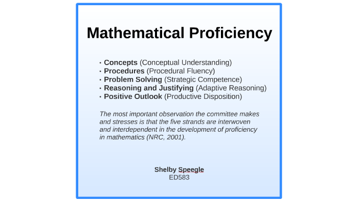 Mathematical Proficiency by Shelby Speegle on Prezi