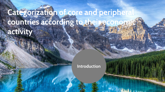 Categorization of core and peripheral countries according to their ...