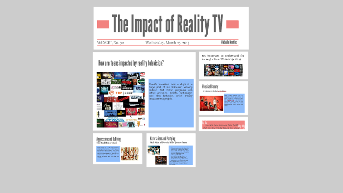 The Impact of Reality Tv by Michelle Martins on Prezi