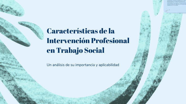 Características de la Intervención Profesional en Trabajo Social by ...