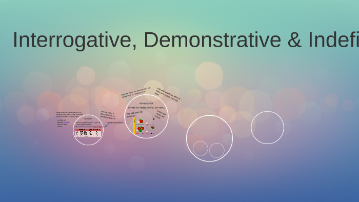 Interrogative, Indefinite, and Demonstrative Pronouns by Melena Hammond