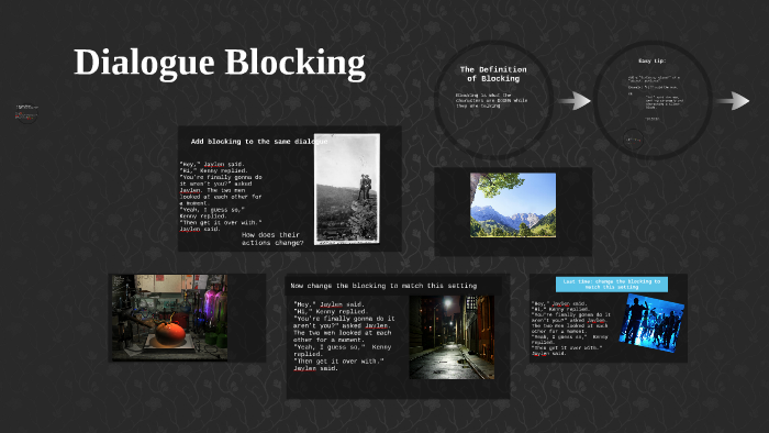Dialogue Blocking by Greg Huntington on Prezi