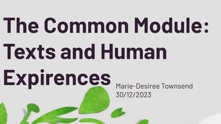 Common Module: Texts and Human Expirences | Marie-Desiree Townsend by ...