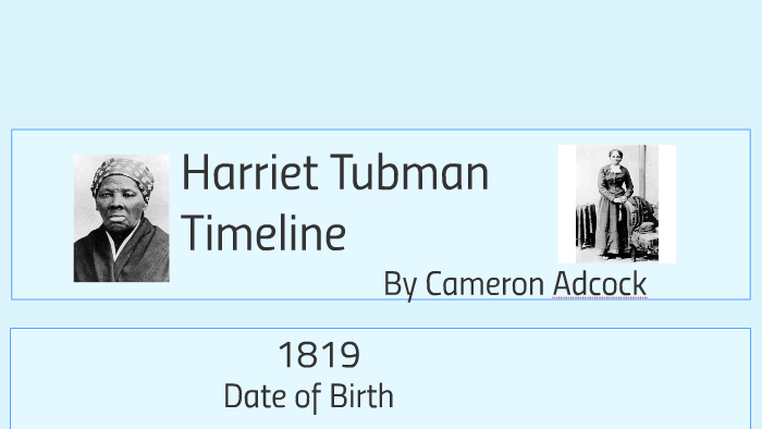 Harriet Tubman Timeline by cameron adcock on Prezi