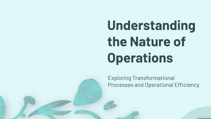Understanding the Nature of Operations by LAVITA BIDARI on Prezi