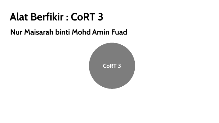 Alat Berfikir : CoRT 3 by PISMPBMSK0922 Nur Maisarah Binti Mohd Amin F ...