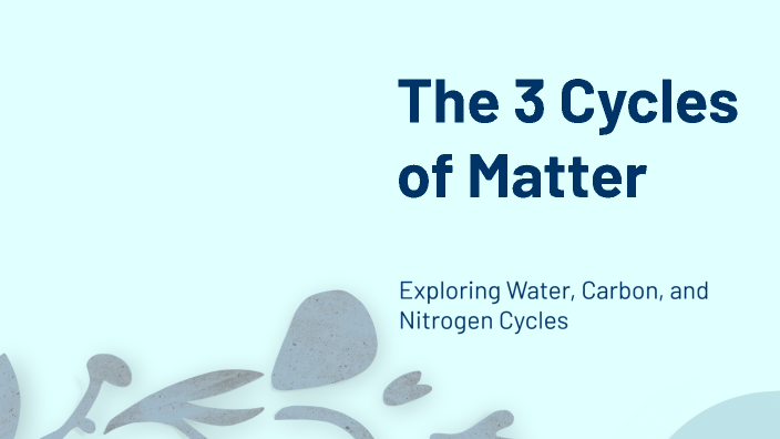 The 3 Cycles of Matter by Sean Dotson on Prezi