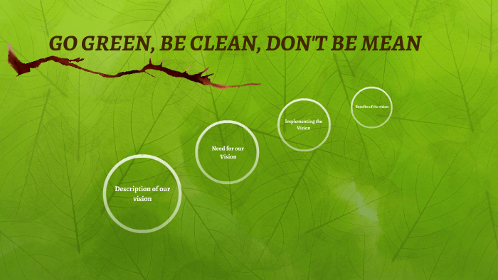 GO GREEN, BE CLEAN, DON'T BE MEAN by on Prezi
