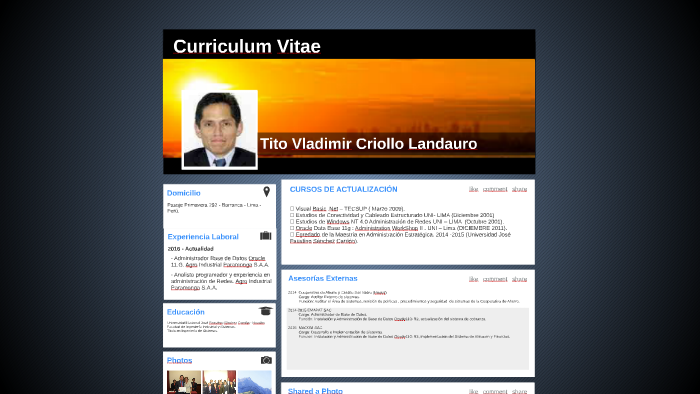 Curriculum Vitae by tito vladimir criollo landauro on Prezi