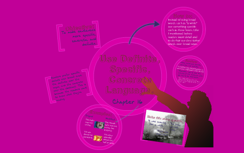 Use Definite, Specific, Concrete Language. by Michelle Joseph on Prezi