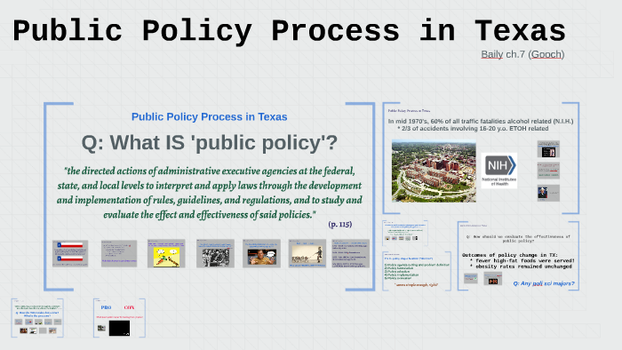 Public Policy Process in Texas by Robert Velez
