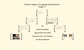 Brown's Stages Of Language Development